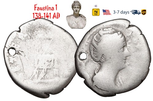 Ancient Roman Empire Coin Silver Faustina 1 138 141 AD Wife ANTONINUS ...