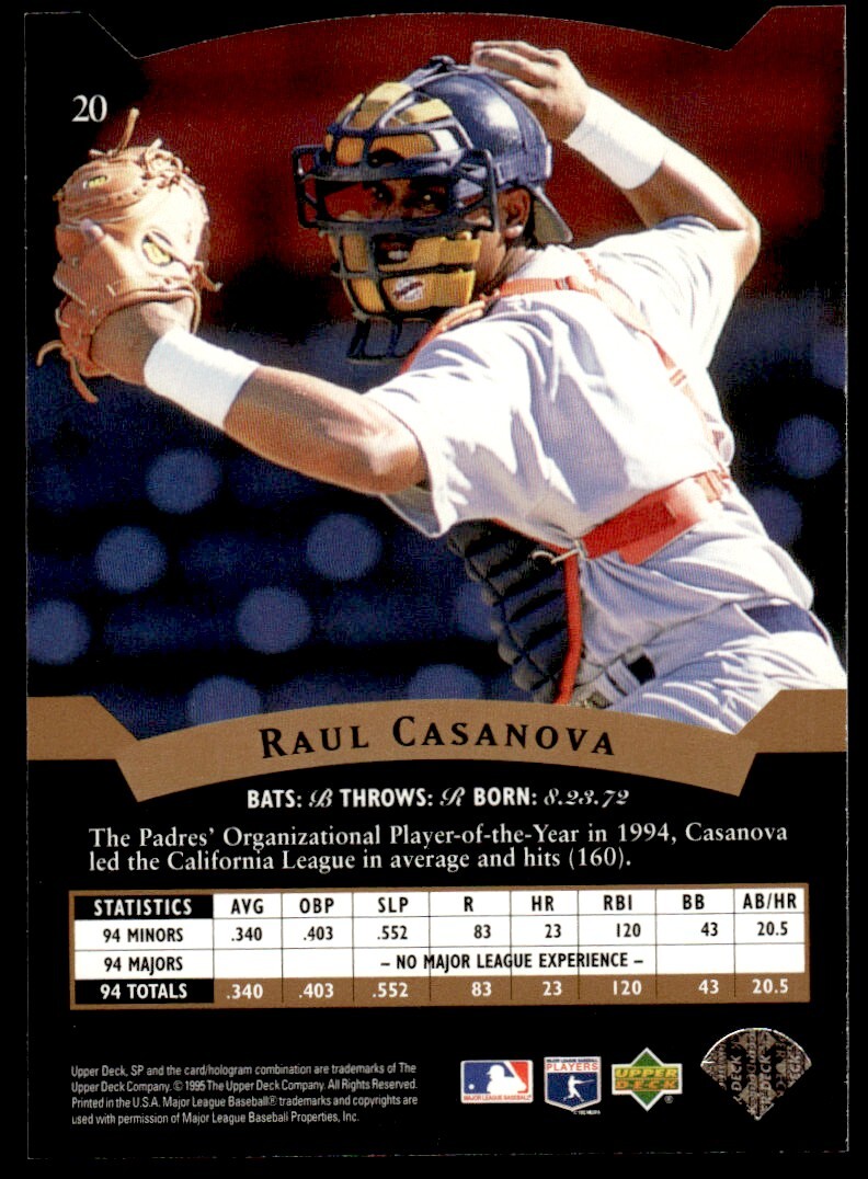 1995 Upper Deck SP Die-Cut Raul Casanova Rancho Cucamonga Quakes #20 | eBay