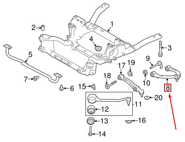 Land Rover Discovery L462 Front Right Upper Control Arm LR113262 OEM ...