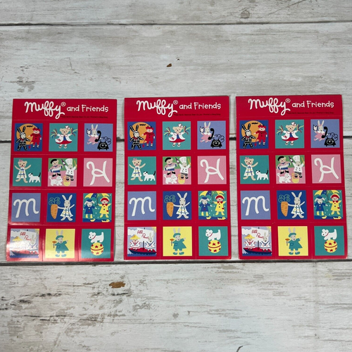 Vtg Stickers Lot Muffy Vanderbear and Friends 3 Sheets of 12 Stickers ...