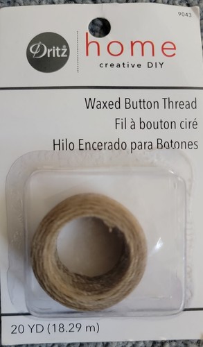 Dritz Home Creative DIY Waxed Button Thread 20 Yard (18.29 m) Beige New ...
