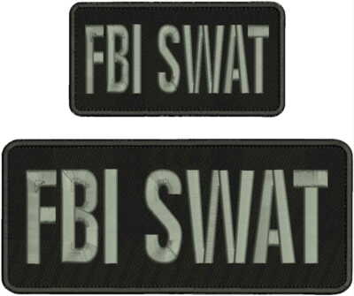 FBI SWAT EMBROIDERY PATCH 4X10 AND 2X5 HOOK ON BACK BLK/GRAY | eBay
