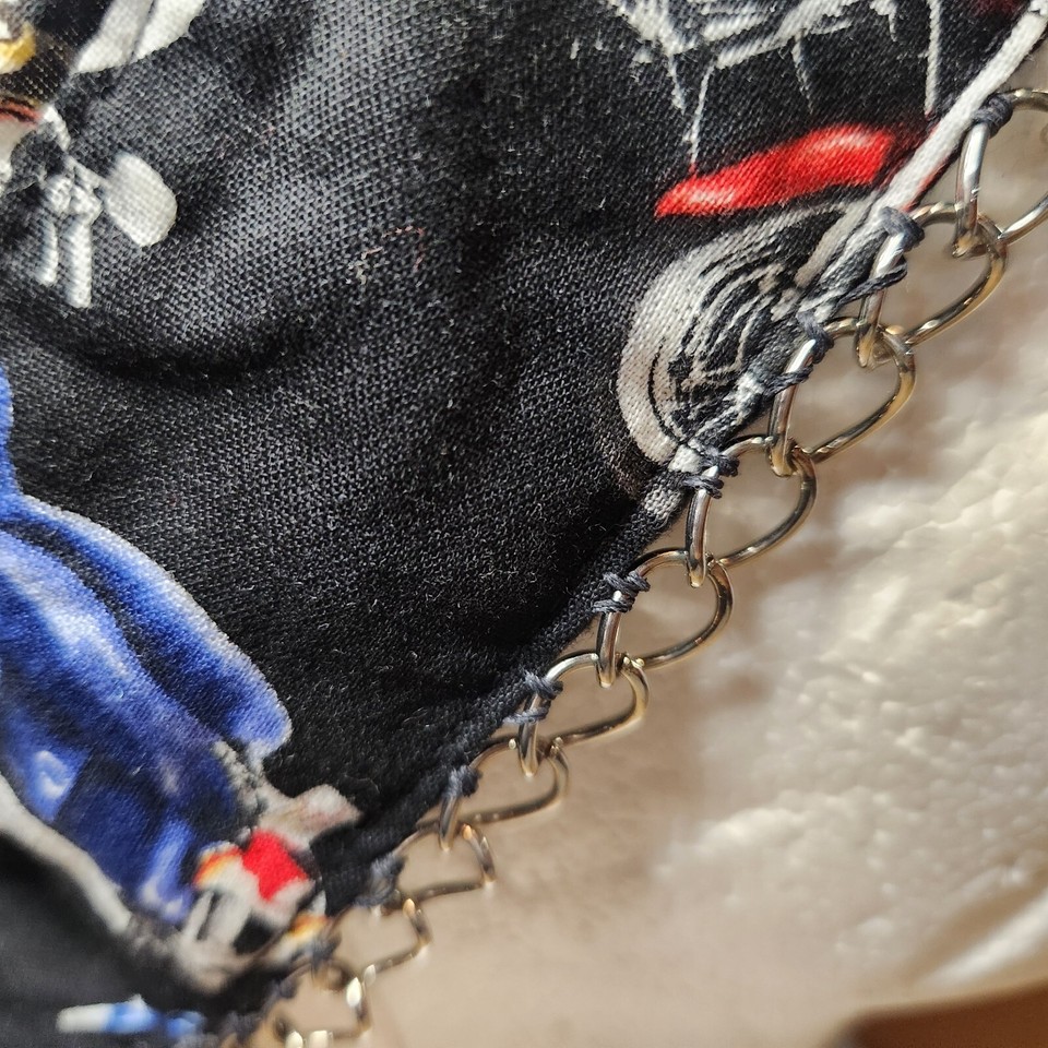Durag Skull Cap Head Wrap Biker Motorcycle Print Chain Trim Bandana Doo ...