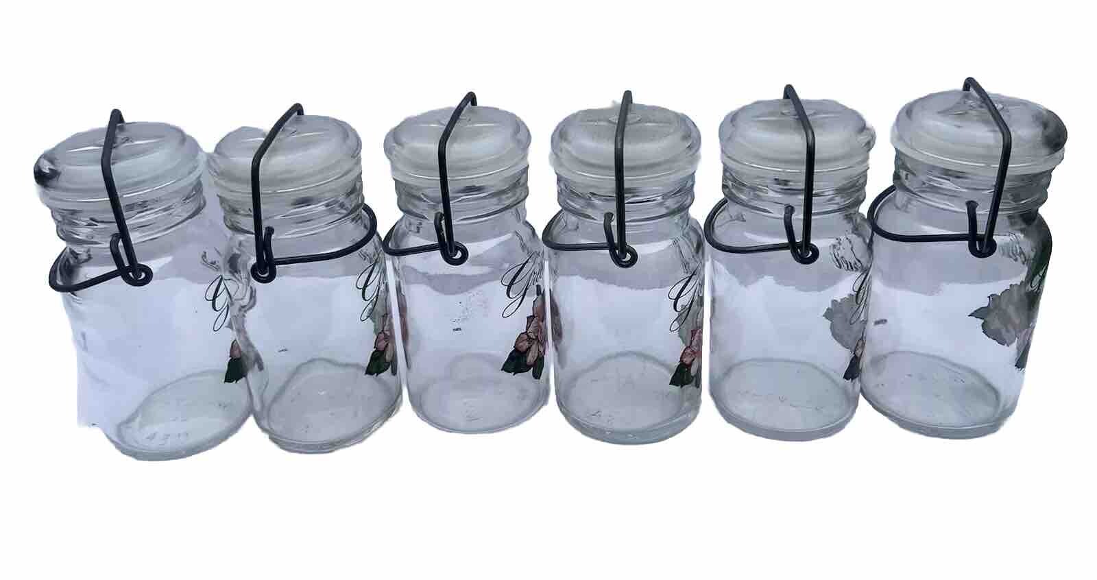 Vintage Wheaton Glass Jar Wire Bale Greenbrier Souvenir 6 Pcs | eBay