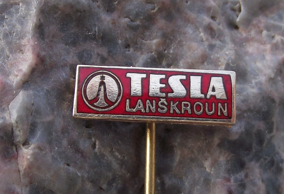 Vintage Tesla Lanskroun Sine Wave Logo Czech Radio Electronics Firm Pin ...