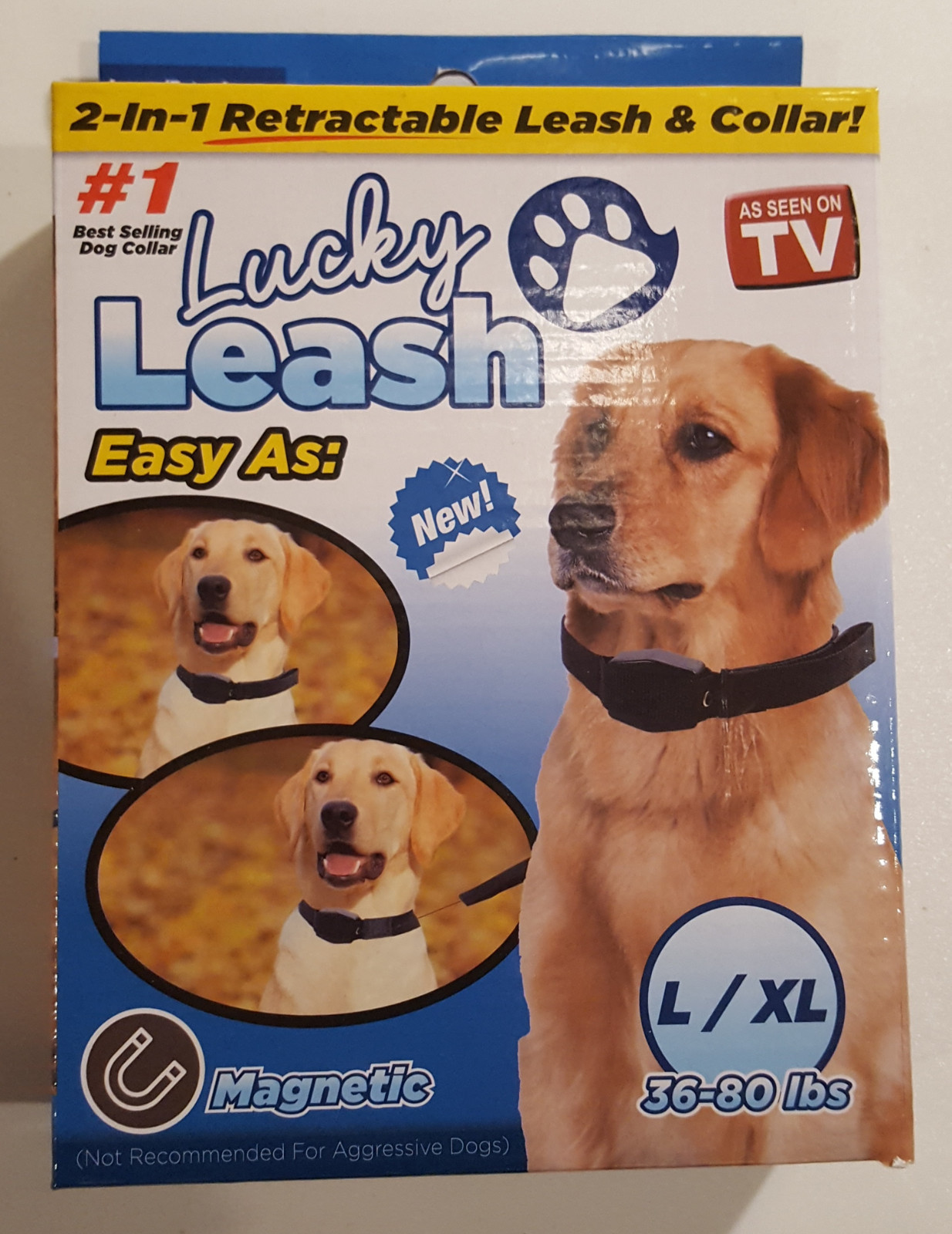 LUCKY LEASH Large/Xtra Large Retractable 2 in 1 Magnetic DOG Leash Collar NEW | eBay