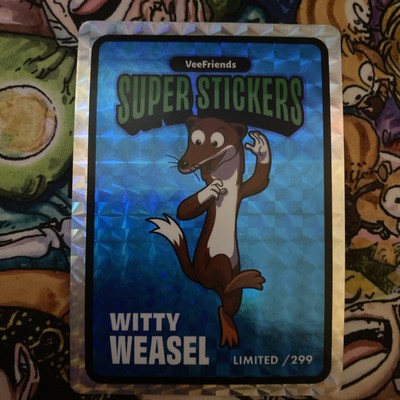 Witty Weasel Blue Foil Limited /299 Vee Friends Super Stickers PSA ...