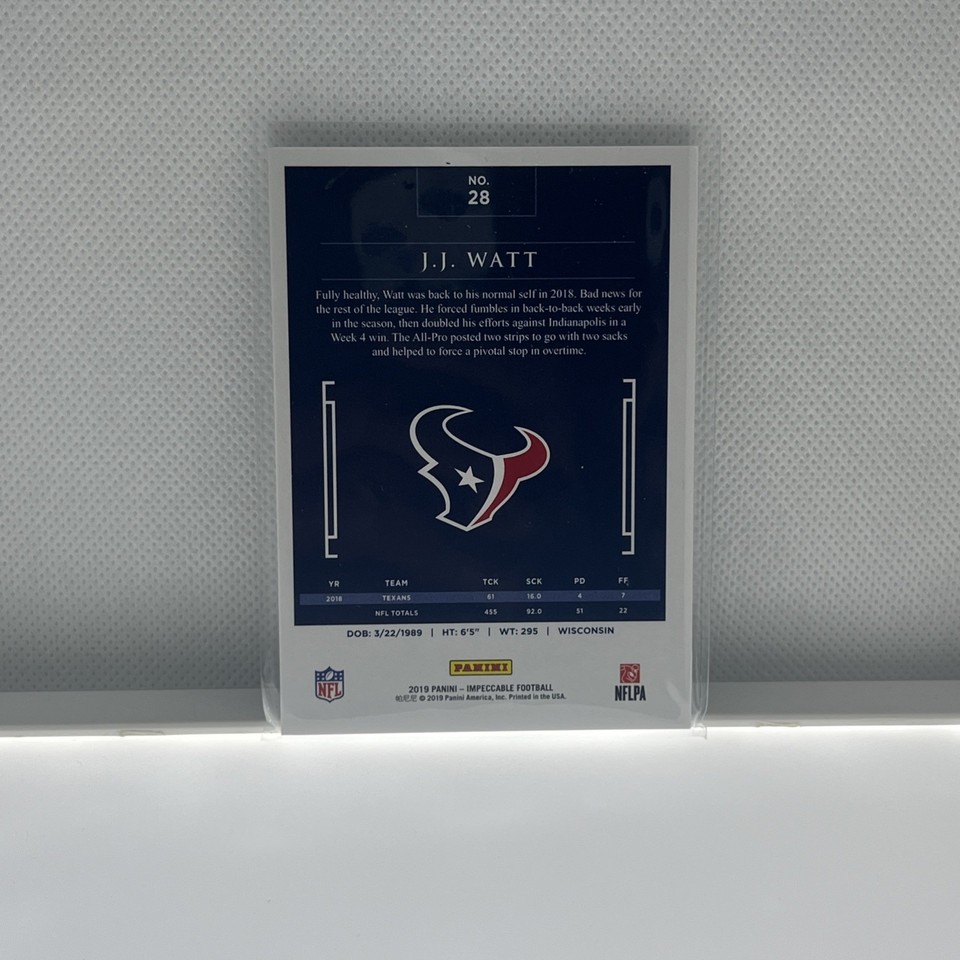 2019 Panini Impeccable JJ Watt /75 | eBay