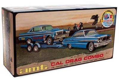 1:25 AMT CAL DRAG COMBO Ford Galaxie Falcon FC Trailer Plastic Model ...