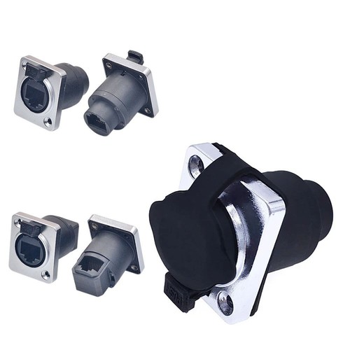 Waterproof RJ45 Network Connector D Type Panel Mount Socket RJ45 ...