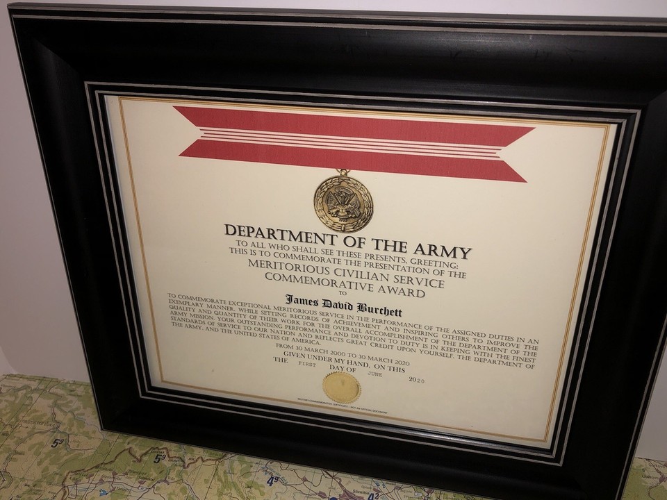 MERITORIOUS CIVILIAN SERVICE COMMEMORATIVE AWARD CERTIFICATE ~ Type-1 ...