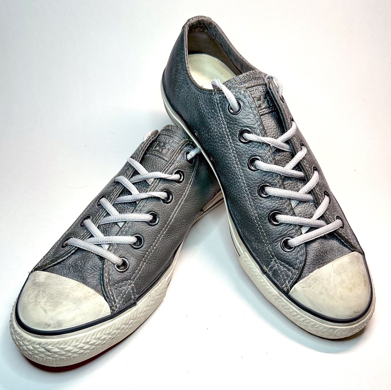 Converse X John Varvatos All-Star Gray Leather Low-To… - Gem