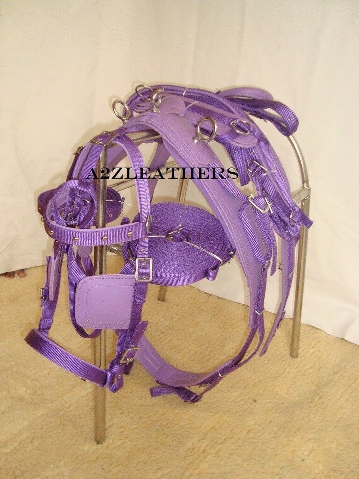 (Nylon) Single Horse Purple Driving Harness In Full, Cob, Pony ...