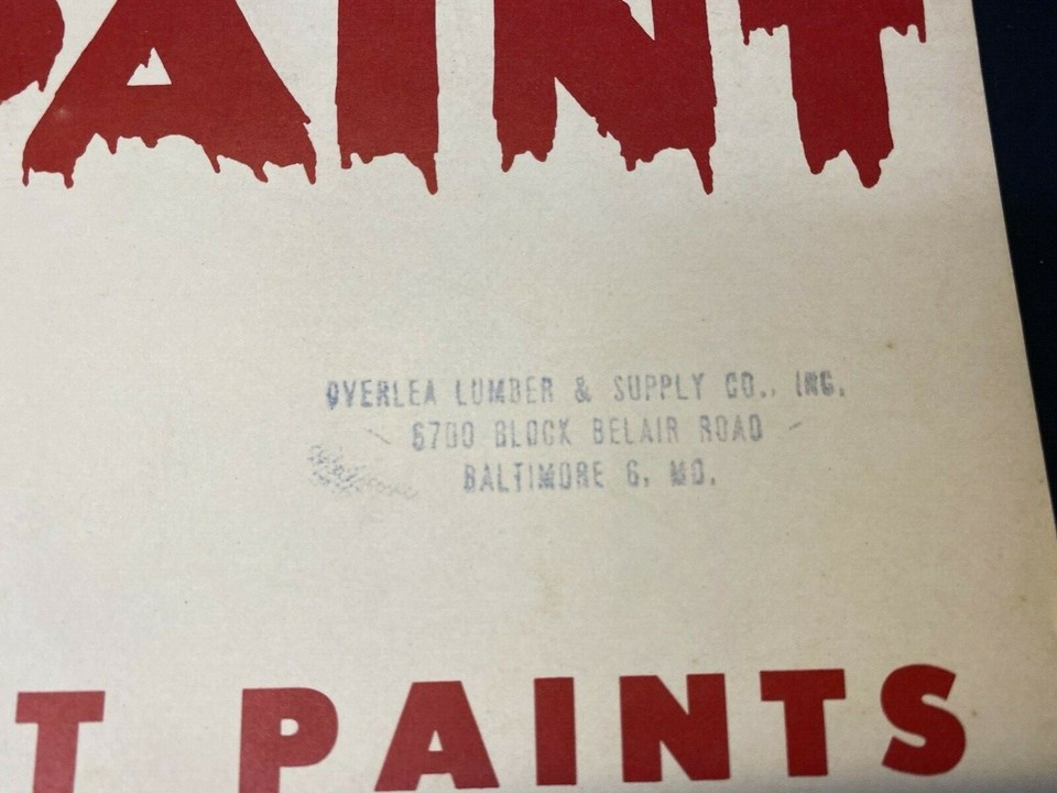 Vintage 1950s NOS Dupont Paints Wet Paint Cardboard Advertising Sign | eBay