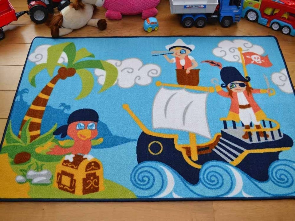 Kids Mat Rug Playroom Machine Washable Non Slip Safety Nursery Children ...