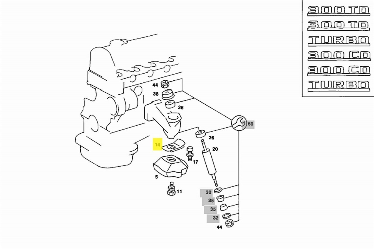 Mercedes Engine Motor Mount Plate, Left New OEM OM615 OM616 OM617 ...