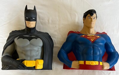 Superman-Batman Bust Coin Banks DC Comics Monogram International Direct ...