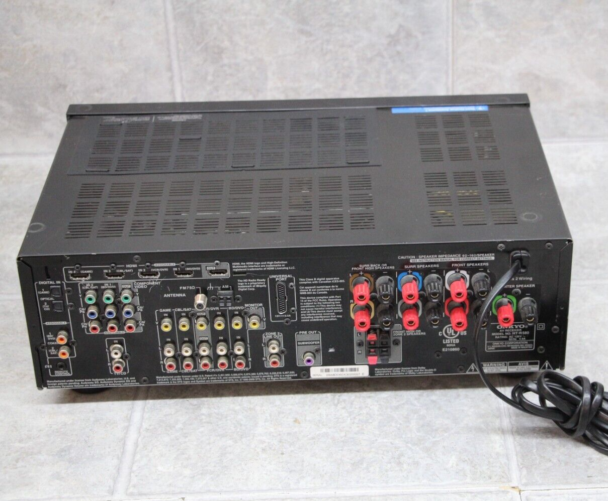 Onkyo AV HDMI Dolby True HD Pro Logic Receiver HT-R580 FOR PARTS/REPAIR ...