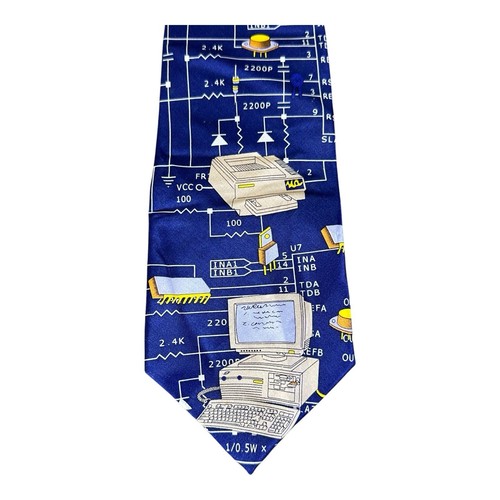 VTG Giorgio Armani Computer IBM Circuitry 100% Silk Neck Tie Made in ...