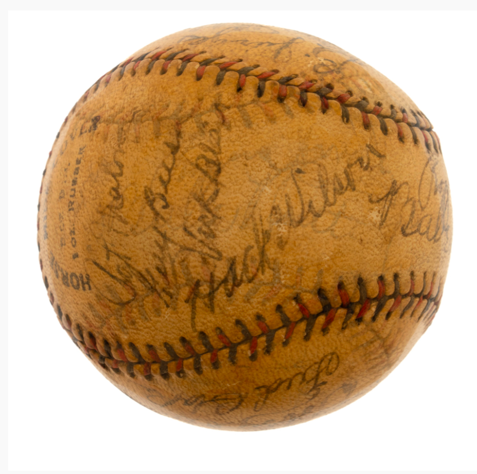 Babe Ruth Sweet-Spot Signed Baseball With Rogers Hornsby, Hack Wilson ...
