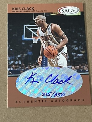 1999 SAGE - BRONZE- KRIS CLARK #A13 ROOKIE AUTOGRAPH /650 | eBay