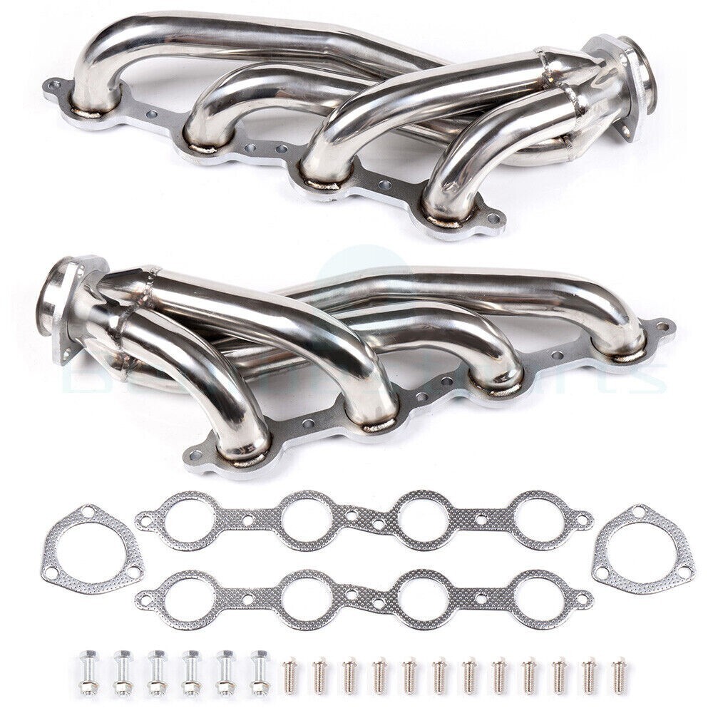 Shorty Headers 304 S/S for Chevy GMC 2002-2013 Trucks SUV 4.8L 5.3L 6 ...