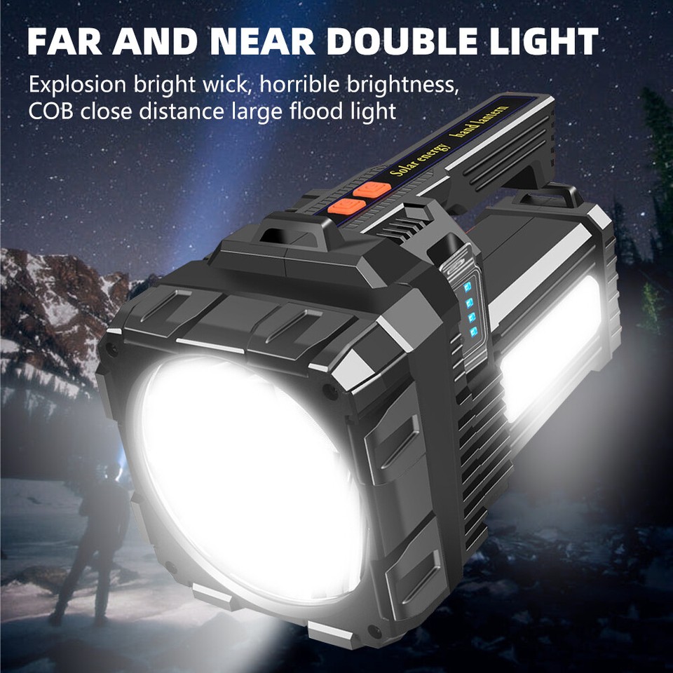 Portable Rechargeable Super Bright LED Searchlight Handheld Spotlight ...