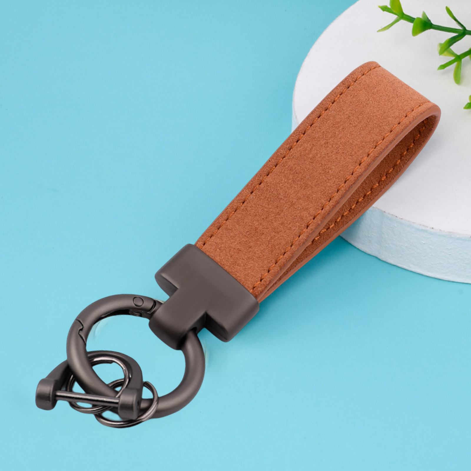 Faux Leather Key Chain Men Women Unisex Gift Bag Ornament Faux Leather ...