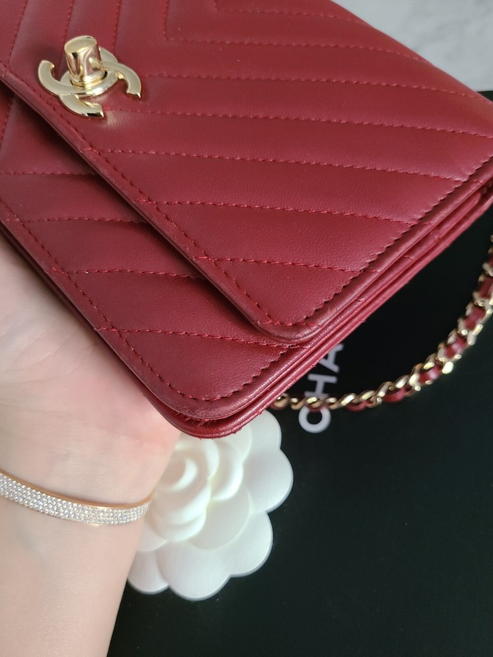 Chanel Trendy CC Woc burgundy red | eBay