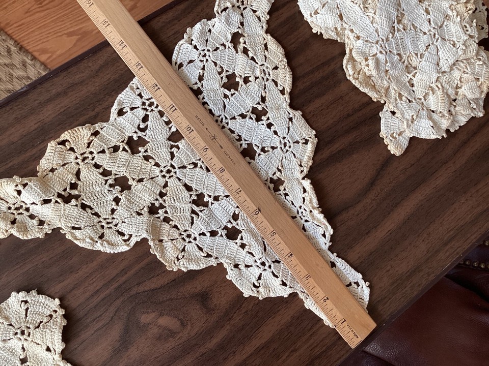 Vintage Handmade Crochet Doilies Lot of 9 pcs. 3 sets of antimacassars? Doilies? | eBay