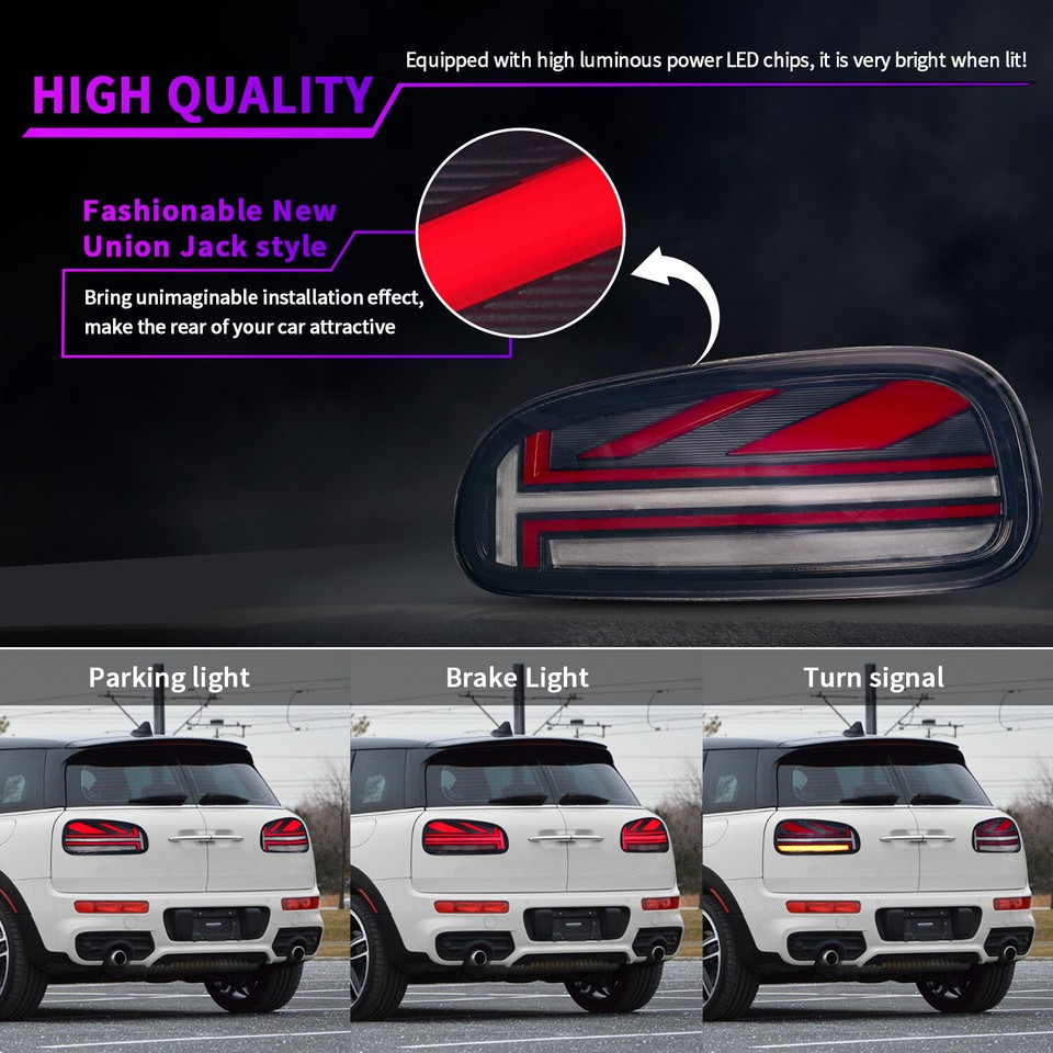 LED Tail Lights for Mini Clubman F54 Cooper 2016-2019 3D Animation ...