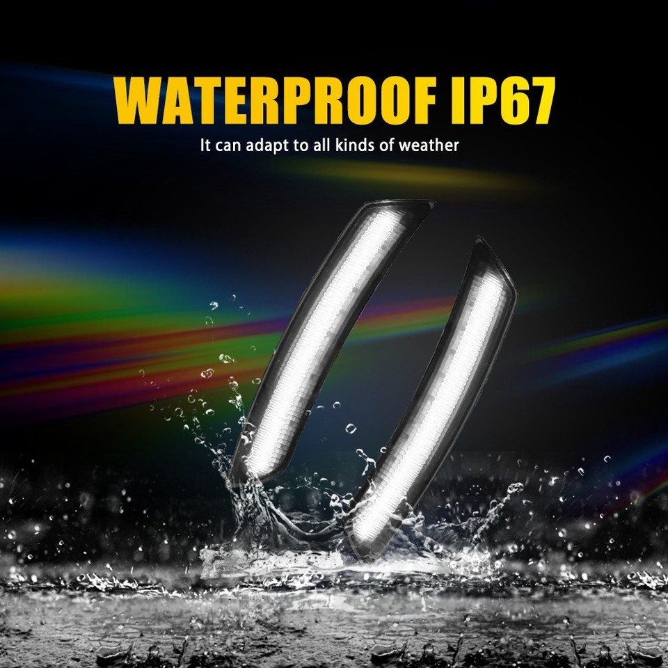 Smoke Front LED Side Marker Light White For 15-20 Cadillac ATS CTS CTS ...