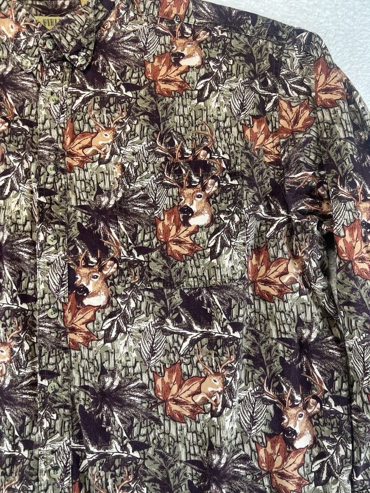 Field Tested Outdoor Life Camo Shirt Mens 2XL Long Sleeve Button Deer ...