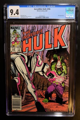 INCREDIBLE HULK #296 CGC 9.4 - CR/OW 75¢ CANADIAN PRICE VARIANT ...