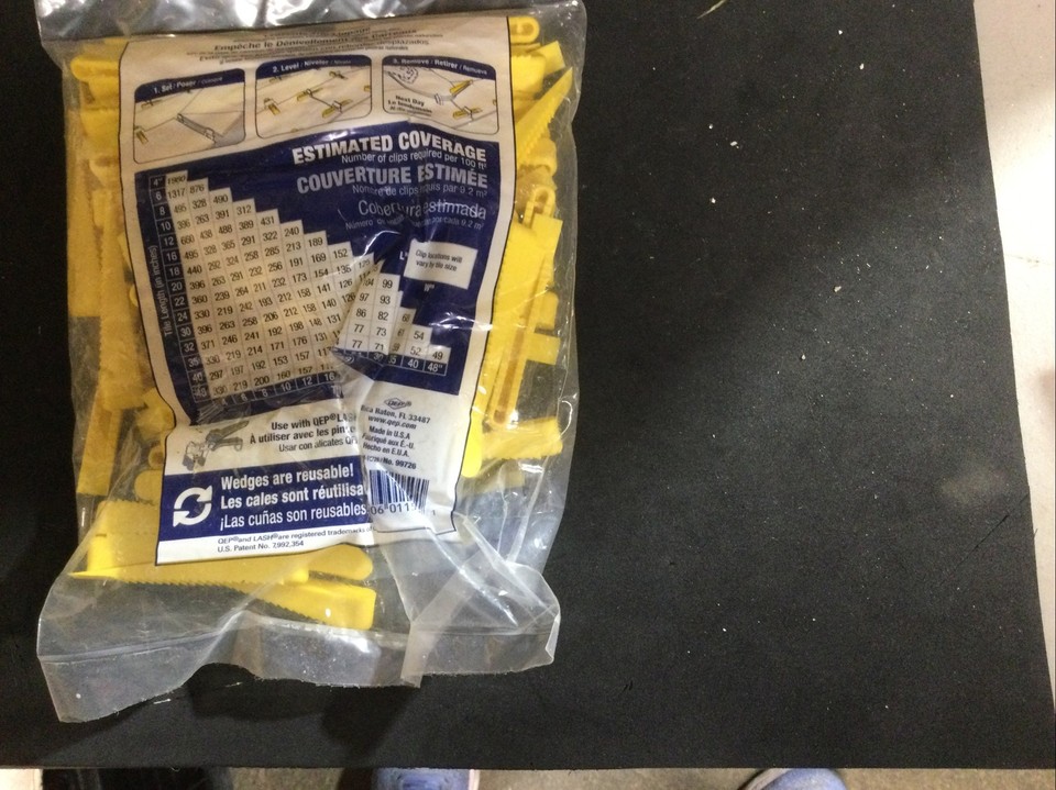 QEP LASH Tile Leveling Wedges Spacer Reusable Durable Plastic Yellow 90 ...