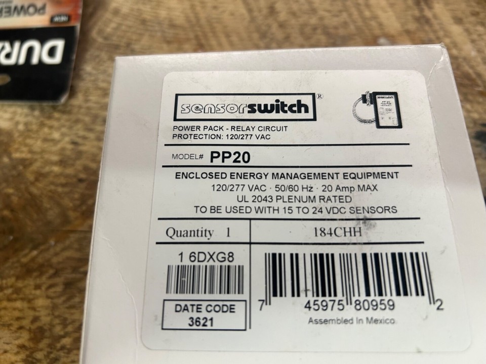 Sensor Switch PP20 Power Pack Relay Circuit 120/277 VAC 50/60Hz 20 Amp ...