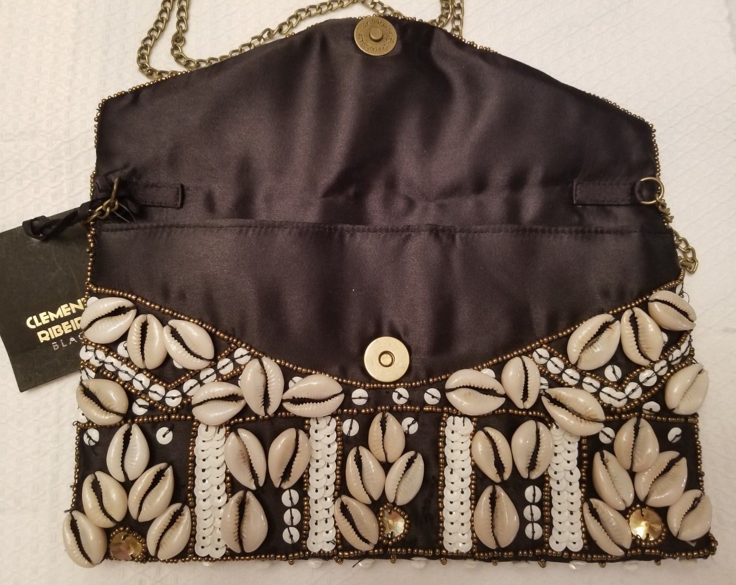 NWT Clements Ribeiro Designer Purse - Beads, Shells & Sequins ...