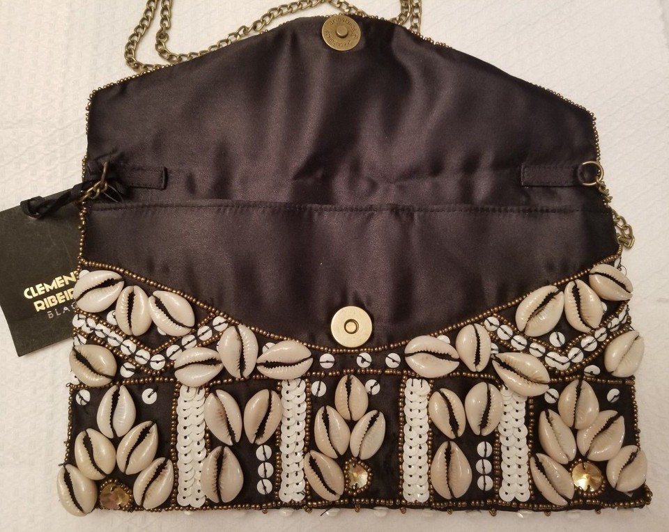 NWT Clements Ribeiro Designer Purse - Beads, Shells & Sequins ...