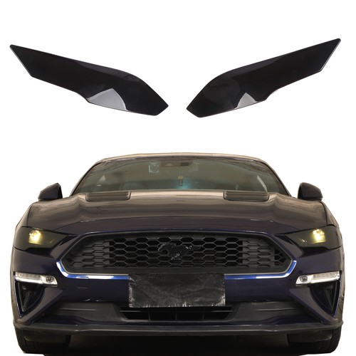 Blackened Front Head Light Lamp Guard Cover Trim For Ford Mustang 18 ...
