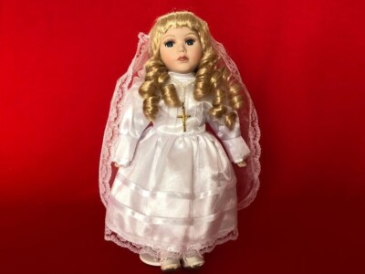 Porcelain FIRST COMMUNION 12" DOLL, Blonde Communion Religious Gift | eBay