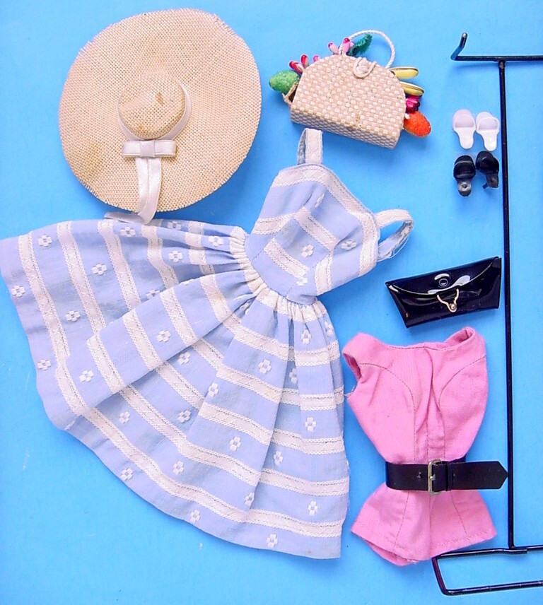 1962 BLONDE BUBBLE CUT BARBIE w SUBURBAN SHOPPER #969 & PINK SCOOP NECK ...