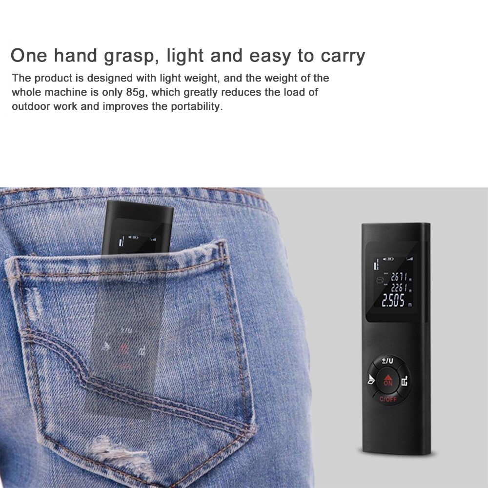 Handheld Digital Laser Point Distance Meter Tape Range Finder Measure ...