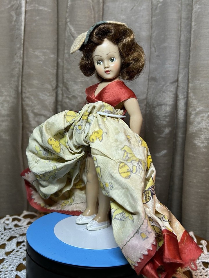 7” Duchess Doll Corp 1948 Sleepy Eyes Brunette Doll w/ Dress and Hat | eBay