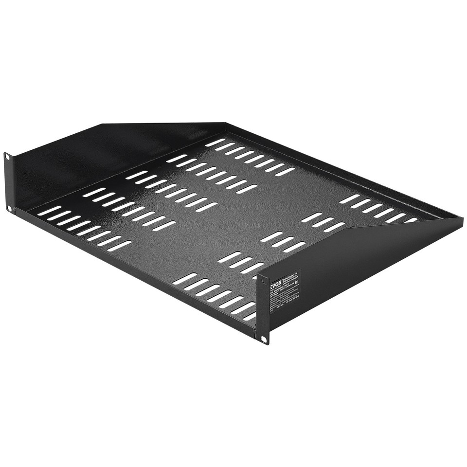 2U Server Rack Shelf 16"/406 mm Depth Vented Rack Mount Shelf with Tray ...