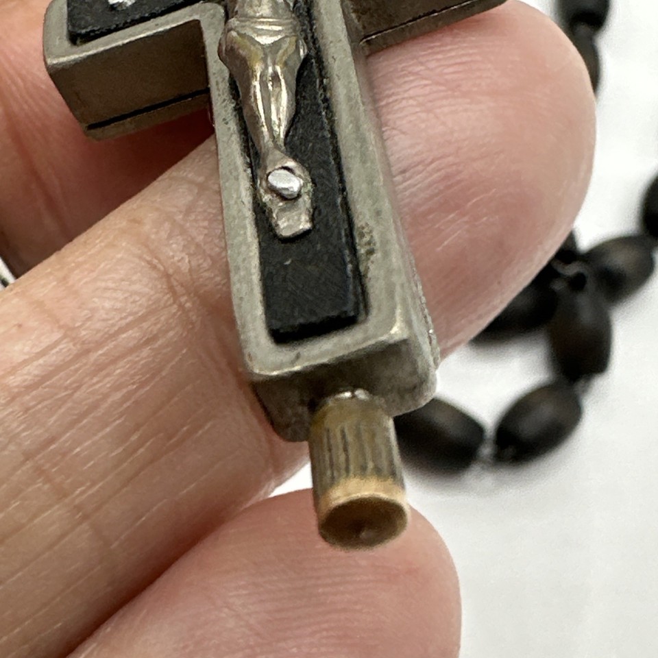 VTG Roma Catacombs Italy Relic Cross Crucifix Opens Holy rosary Black ...