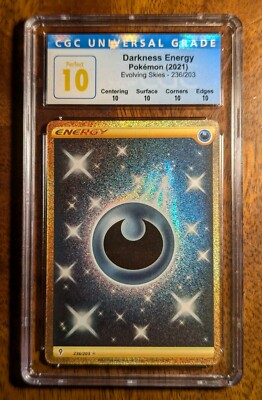 CGC Perfect 10 (Black Label) Darkness Energy Secret 236/203 Evolving ...