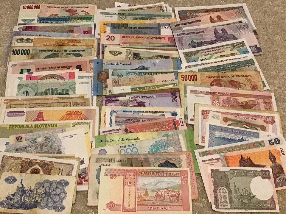 Lot of 100 World Banknotes. Old & New Notes. Collectible Set. All ...