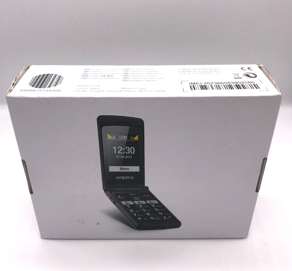Emporia FLIP Basic Mobile Phone F220 Black - Brand New Boxed (SG121I ...