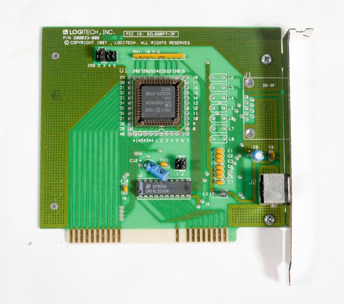 Vintage Logitech Bus Mouse Mouseport interface card 8 bit ISA NEW NOS ...