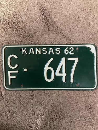 1962 Kansas License Plate - CF 647 - Nice! | eBay